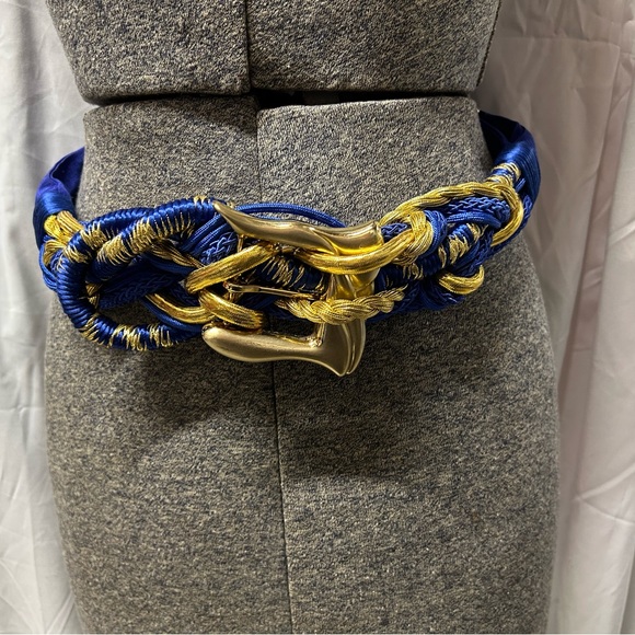 Magid | Accessories | Vintage Blue And Gold String Style Belt With ...